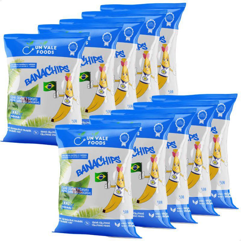 Kit c/ 10 Banachips 50g - Chips de Banana Açúcar e Canela- Univalefoods ...