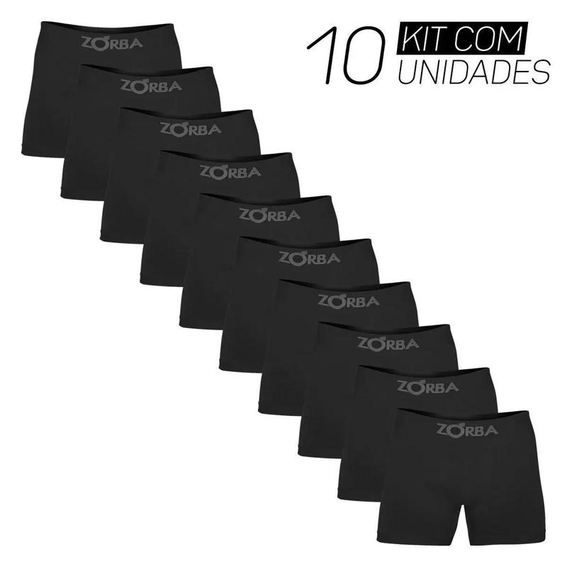 Kit C/10 Cuecas Boxer Algodão Masculino Box Sem Costura Zorba - Cueca ...
