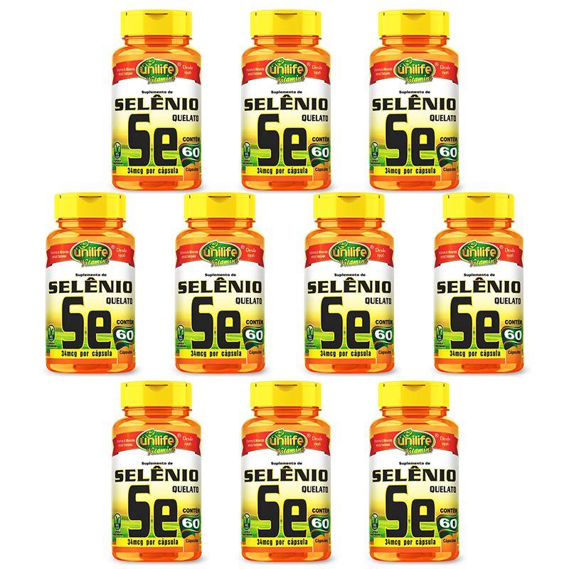 KIT C/ 10 SELÊNIO Se - 60 Cápsulas 500mg UNILIFE - Selênio - Magazine Luiza
