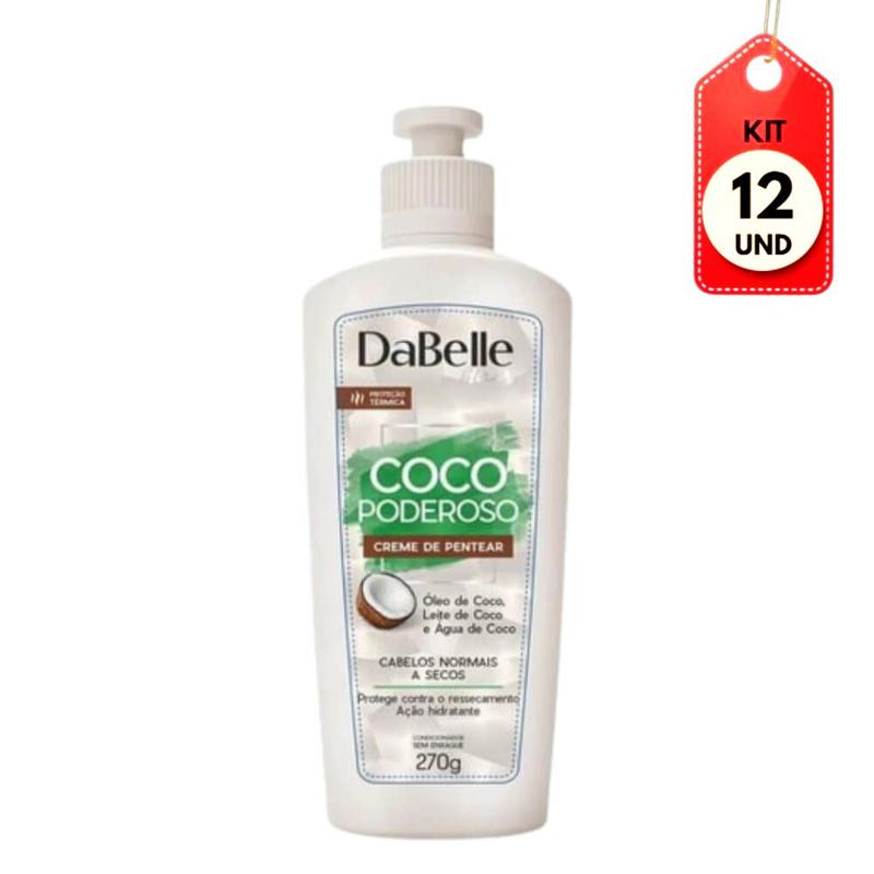 Kit C/12 Dabelle Coco Poderoso Creme P/ Pentear 270g - Creme de Pentear ...