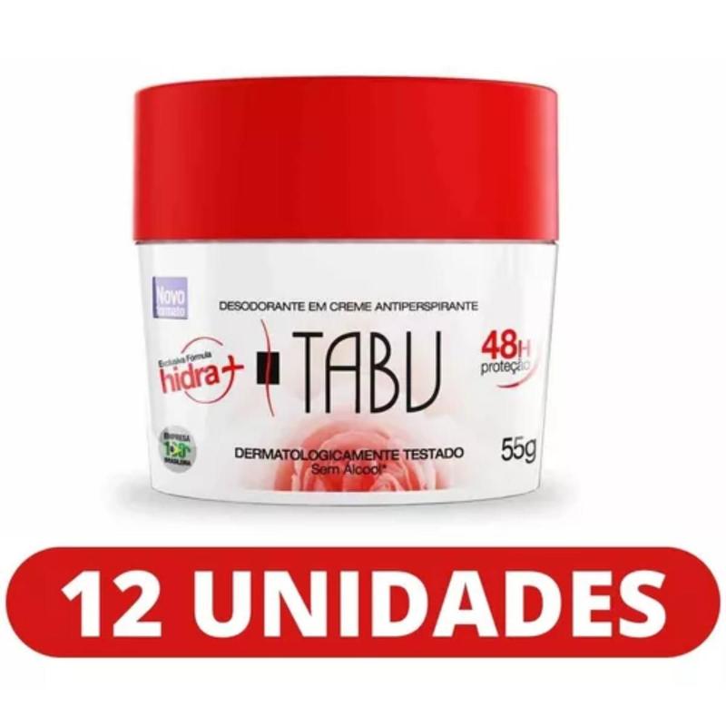 Kit C/12 Desodorante Creme Tabu Tradicional 55g Atacado - Desodorante ...