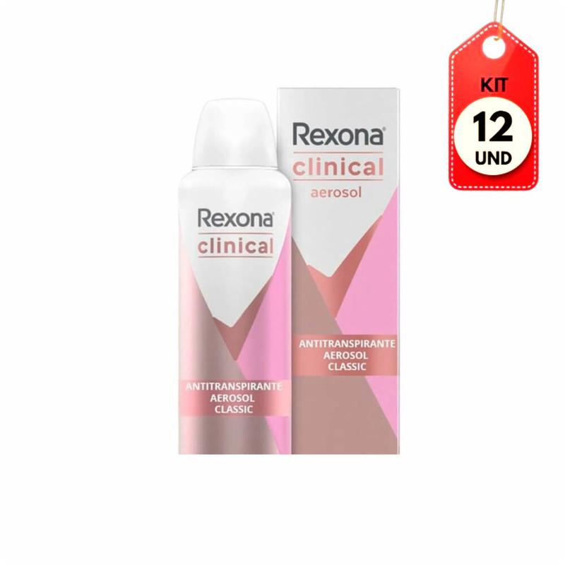 Kit C/12 Rexona Clinical Classic Desodorante Antitranspirante 91g ...