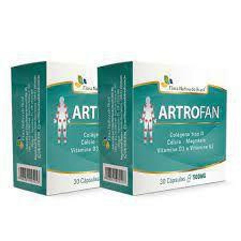Kit c/2 Artrofan 500 Mg (Colágeno Tipo 2 + Cálcio + Magnésio + Vitamina ...