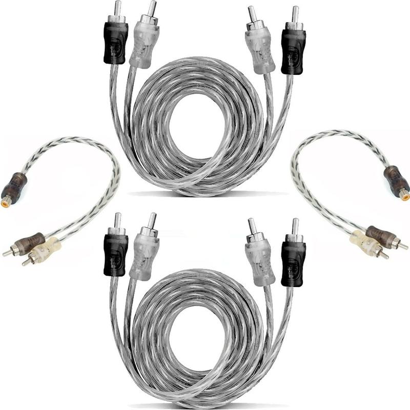 Kit C/ 2 Cabos Y + 2 Cabos Rca 1m Injetado Blindado Tech One - Base ...