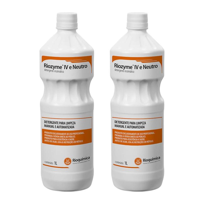 Kit C/2 Detergente Super Enzimático Riozyme Iv Neutro 1l - Rioquímica ...