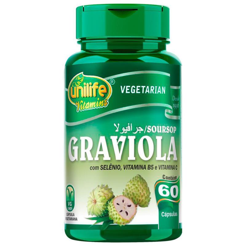 Kit C/ 2 Graviola + Selênio Vit B5 e Vit C 120 Cáps Unilife ...