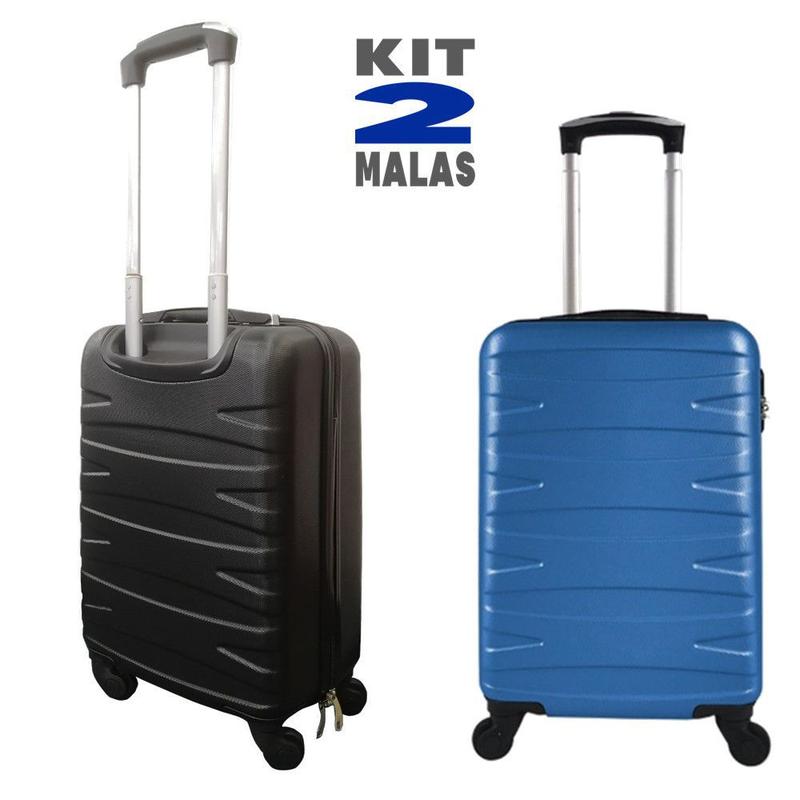 Kit c/ 2 Malas de Bordo Stile 18" - Preta e Azul - BELA MAGAZINE - Mala ...