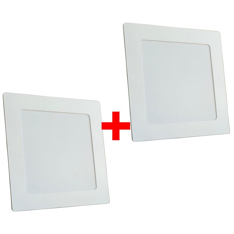 Kit c/ 2 Painéis Slim Backlight G-Light EcoLED Quadrado Embutir 18W 6500K Autovolt - Painel de ...