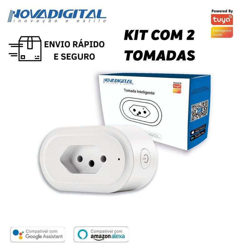 kit c/ 2 TOMADA INTELIGENTE WiFi SMART CASA INTELIGENTE - Nova Digital ...