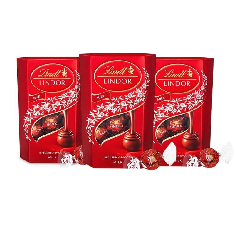 Kit c/ 3 Chocolates Lindt Lindor Milk Balls Cremoso 200 g - Chocolate ...
