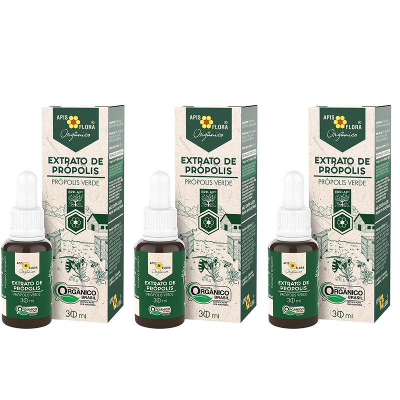 Kit C 3 Extrato De Propolis Verde Organico 30ml Apis Flora - Extrato de ...