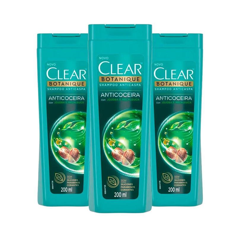 Kit C/3 Shampoo Anticaspa Anticoceira Clear Botanique 200Ml - Shampoo ...