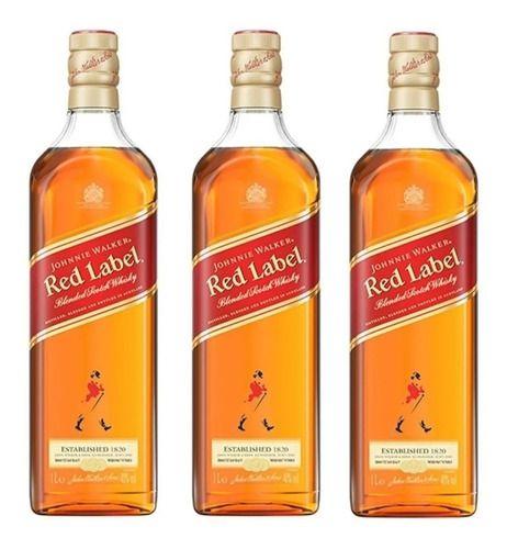Kit C/ 3 - Whisky Johnnie Walker Red Label 1 Litro - Whisky - Magazine ...