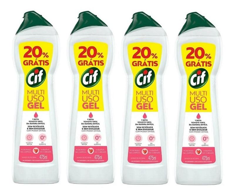 Kit C/4 Cif Limpador Multi-uso Gel 475g - Sapólio / Saponáceo ...