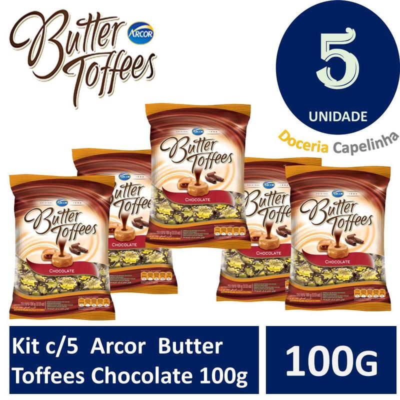 Kit c/5 Arcor Butter Toffees Chocolate 100g - Balas - Magazine Luiza