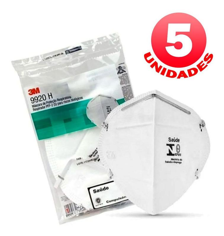 Kit C/ 5 Máscara 3m 9920h N95 Pff2 Hospitalar Anvisa - Máscara Facial ...