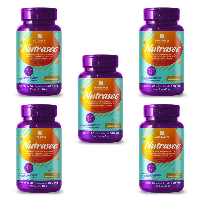KIT C/ 5 NUTRASEC - 60 Cápsulas 800mg NUTRAFOR - Fitoterápicos ...