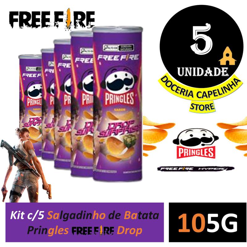 Kit c/5 Salgadinho de Batata Pringles Free Fire Drop 105g - Pringles ...