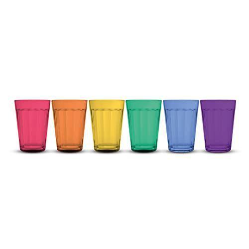 Kit C/6 Copos Americano Rainbow Neon 190ml Allmix - All Mix - Copos - Magazine Luiza