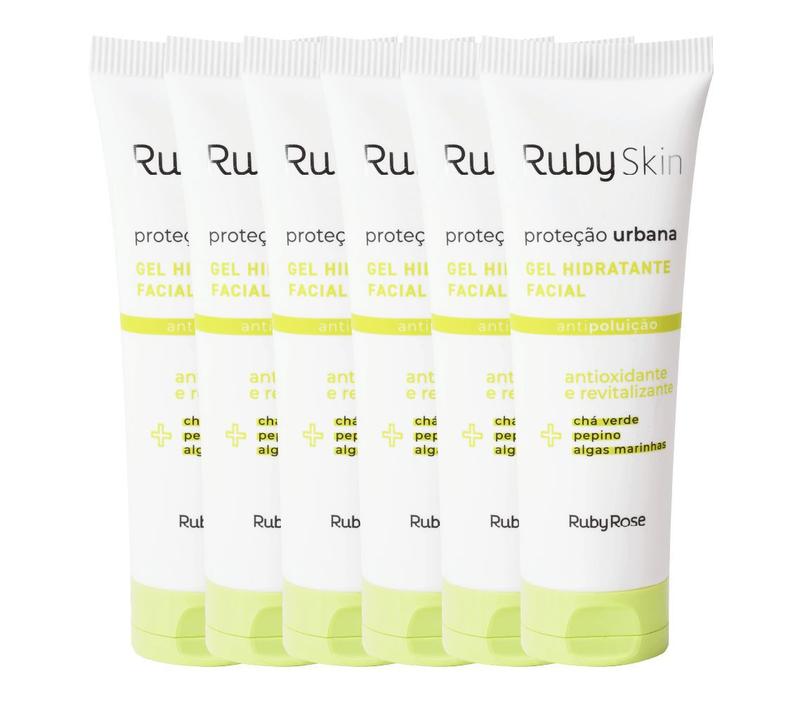 Kit c/6 Un - Gel Hidratante Facial Proteção Urbana Ruby Skin - Ruby ...