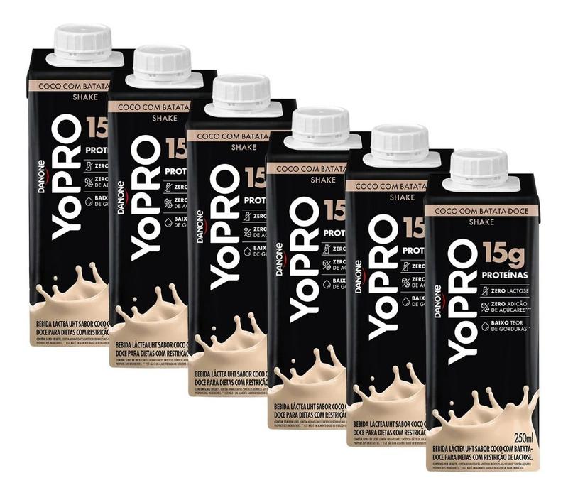 Kit C/6 Un Yopro Coco Com Batata Doce 15g Proteina - Whey Yo Pro ...