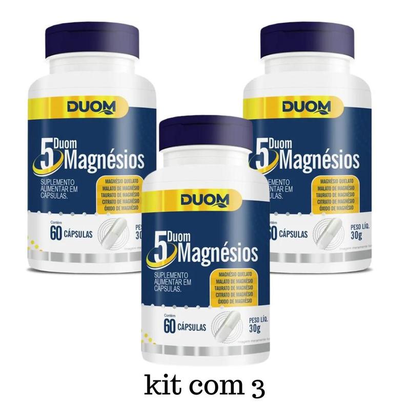 Kit C3 Suplemento Alimentar Magnésio 5 Com 60 caps Duom - Duom Lab ...