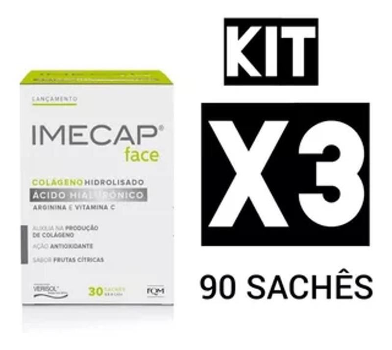 Kit c3 Suplemento Imecap Rejuvenescedor Colágeno Verisol Hidrolizado ...