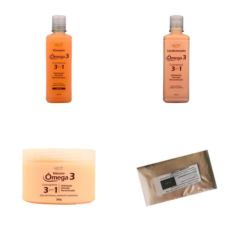 Kit Cabelo Ômega 3 Shampoo Condicionador e Máscara - PEM Cosméticos ...
