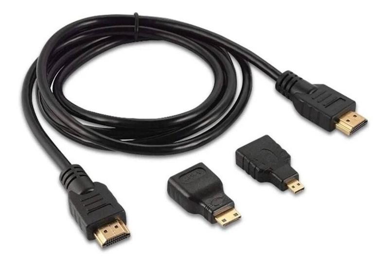 Kit Cabo Adaptador Mini Micro Hdmi Tipo C D 1080p Universal - Axion ...