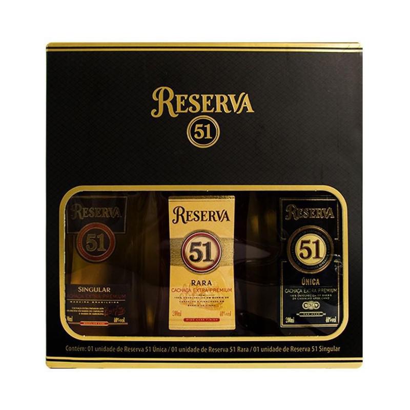 Kit Cachaça 51 Reserva Única + Rara + Singular 200Ml - Cachaça ...