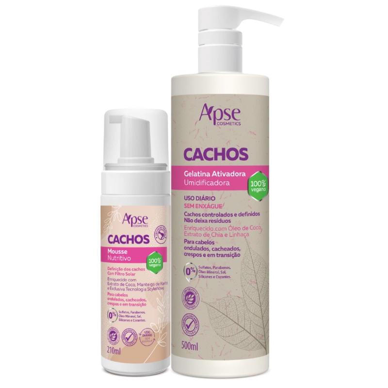Kit Cachos Apse Finalizadores Mousse e Gelatina - Apse Cosmetics - Kit ...