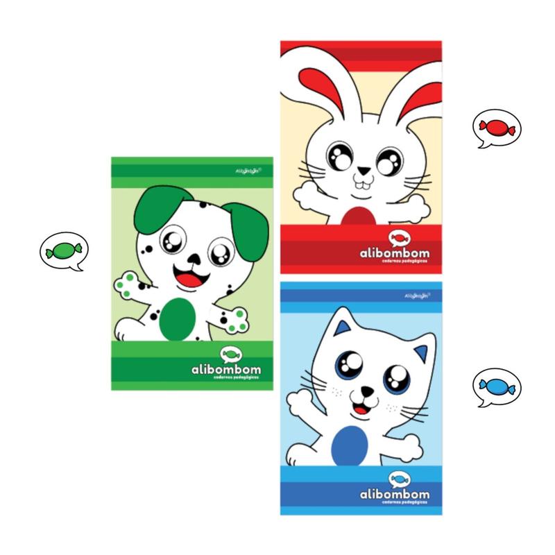 Kit Caderno Alibombom Capa Mole c/ 10 - MAXIMA - Caderno - Magazine Luiza