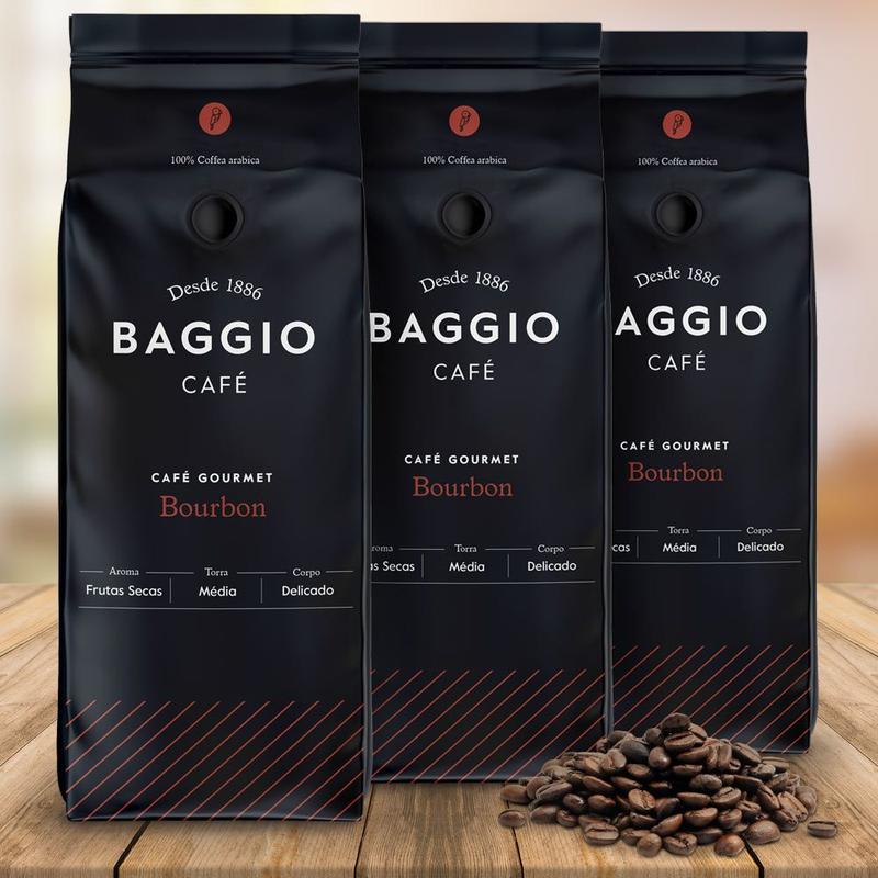 Kit Café Baggio Espresso Bourbon em Grãos 500g - 3 Pacotes - Alimentos ...