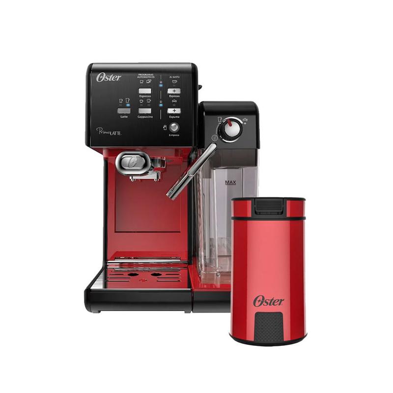 Kit Cafeteira PrimaLatte Red e Moedor de Café Oster - Kits Promocionais ...