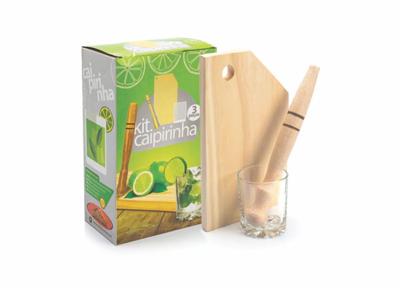 Kit Caipirinha em Madeira 3 peças Copo - Tabua e Socador - MAD LAR ...