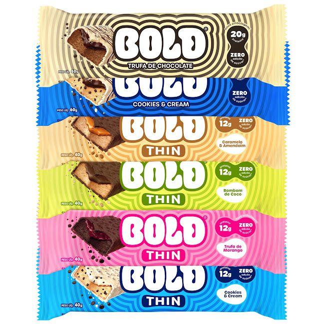 Kit Caixa Mista de 4 BOLD BAR + 8 BOLD THIN - Variações - BOLD SNACKS ...