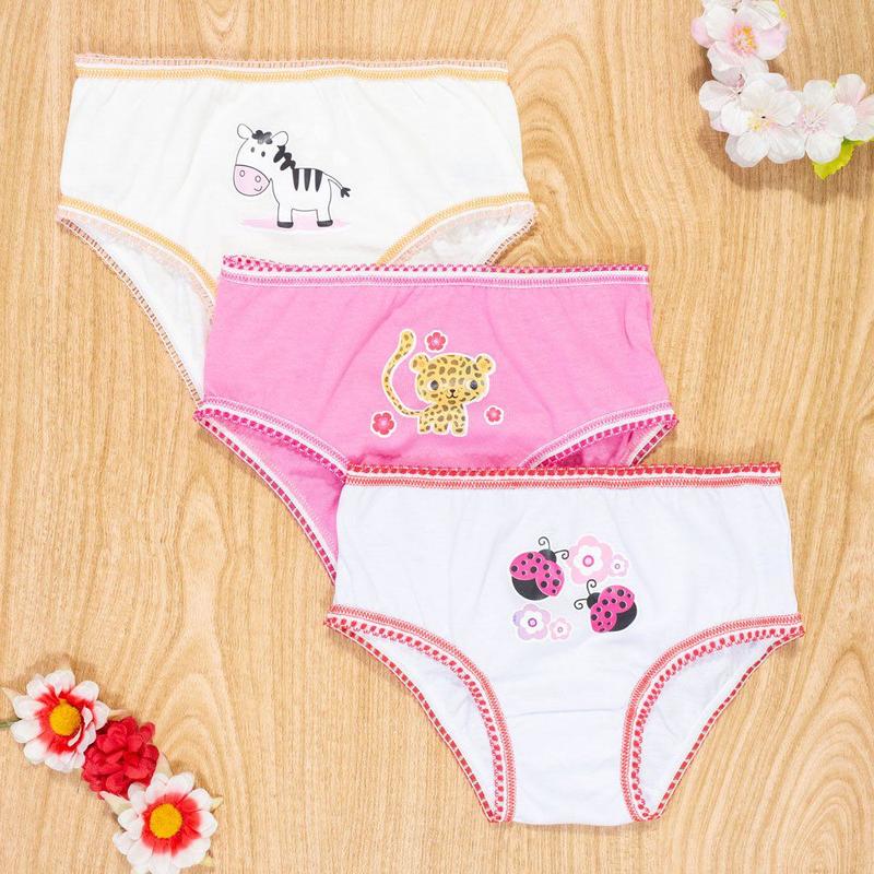 Kit Calcinha 3 Peças Infantil Aplique Estampinha e Cores Sortidas ...