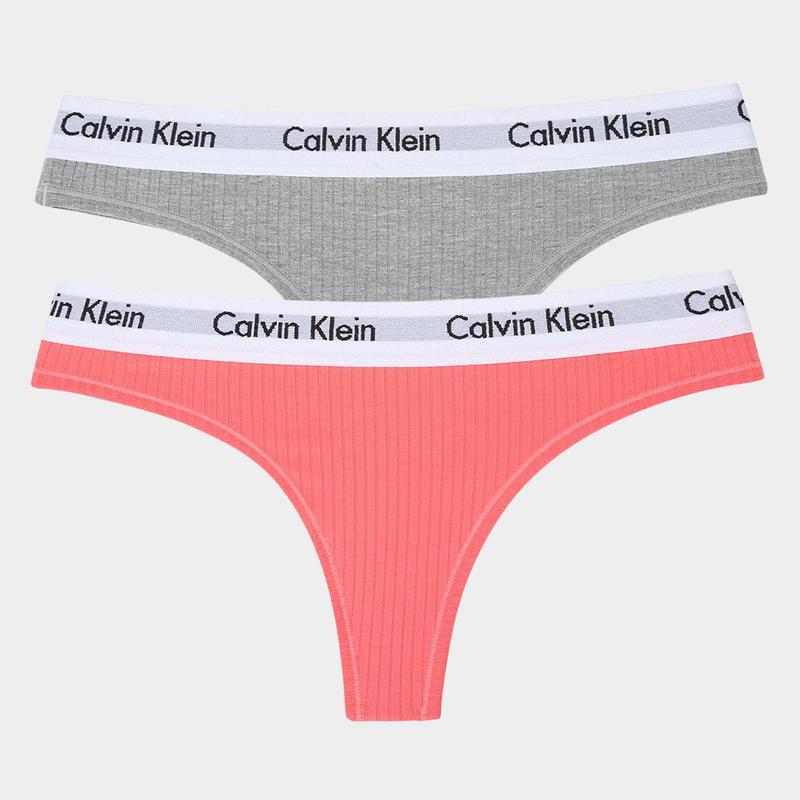 Kit Calcinha Fio Dental Calvin Klein Caneladas Visco 2 Peças - Calcinha ...
