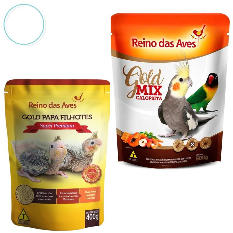 Kit Calopsita Gold Mix 500g + Papa Gold Refil 400g - Reino Das Aves ...