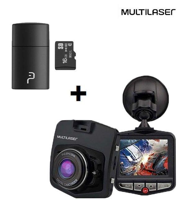 Kit Câmera Filmadora para Carro Lente 120 e Cartão de Memória com 16Gb ...
