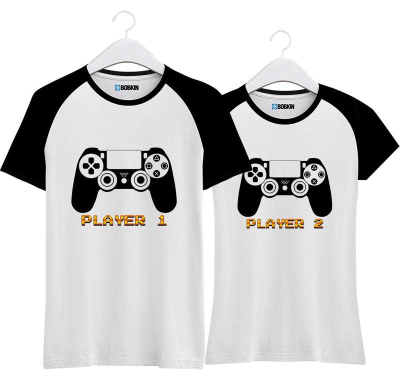 Kit Camiseta Casal Player 1 E Player 2 - Video Game - Jogos - LOJA ...