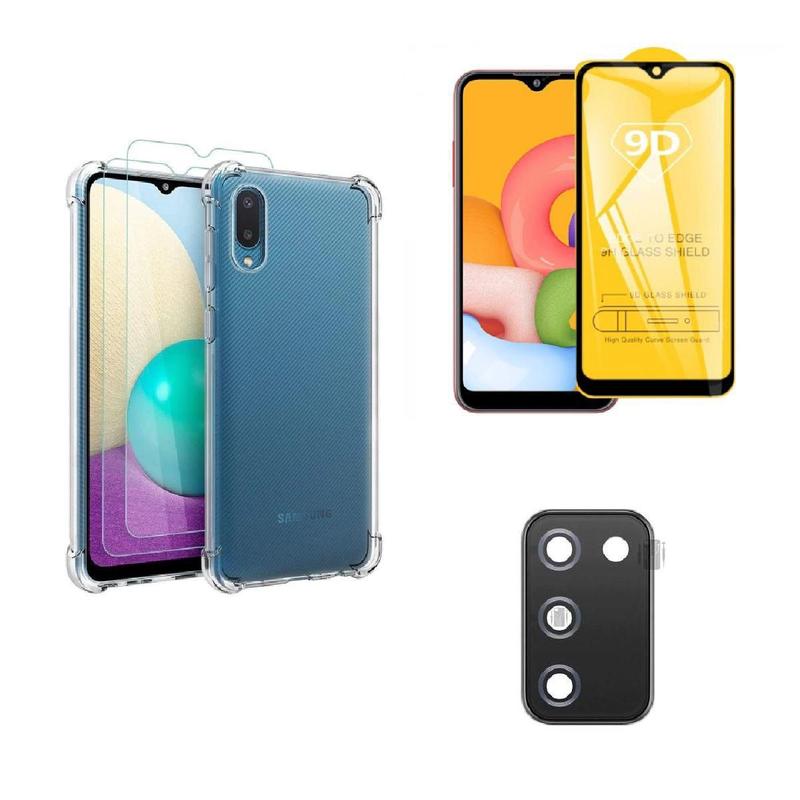 Kit Capa Anti Impacto Samsung Galaxy A02 + Película Vidro + Película ...