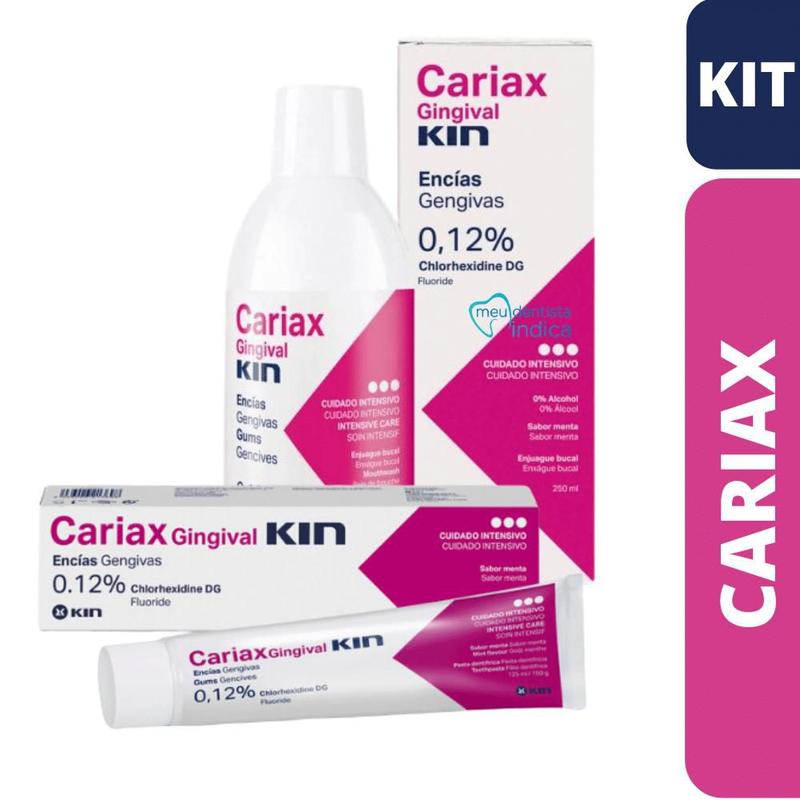 KIT Cariax Gingival Creme Dental 90g + Enxaguatório 250 ml KIN - Creme ...