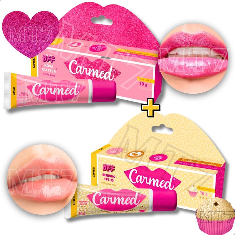 Kit Carmed Bff Hidratante Labial Rosa Glitter e Beijinho 10g - Cimed ...