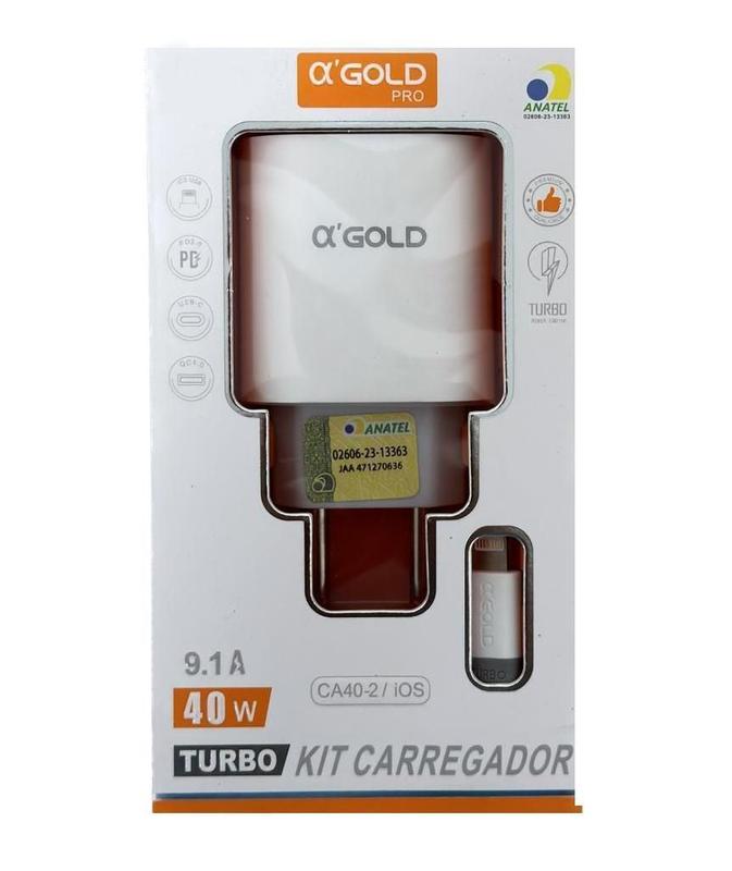 Kit Carregador Turbo V8 9.1A 40W - Gold - Carregador de Celular - Magazine Luiza