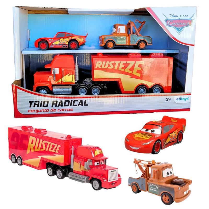 Kit Carrinhos Trio Radical Mcqueen Mate E Mack Carros Disney - Etitoys ...