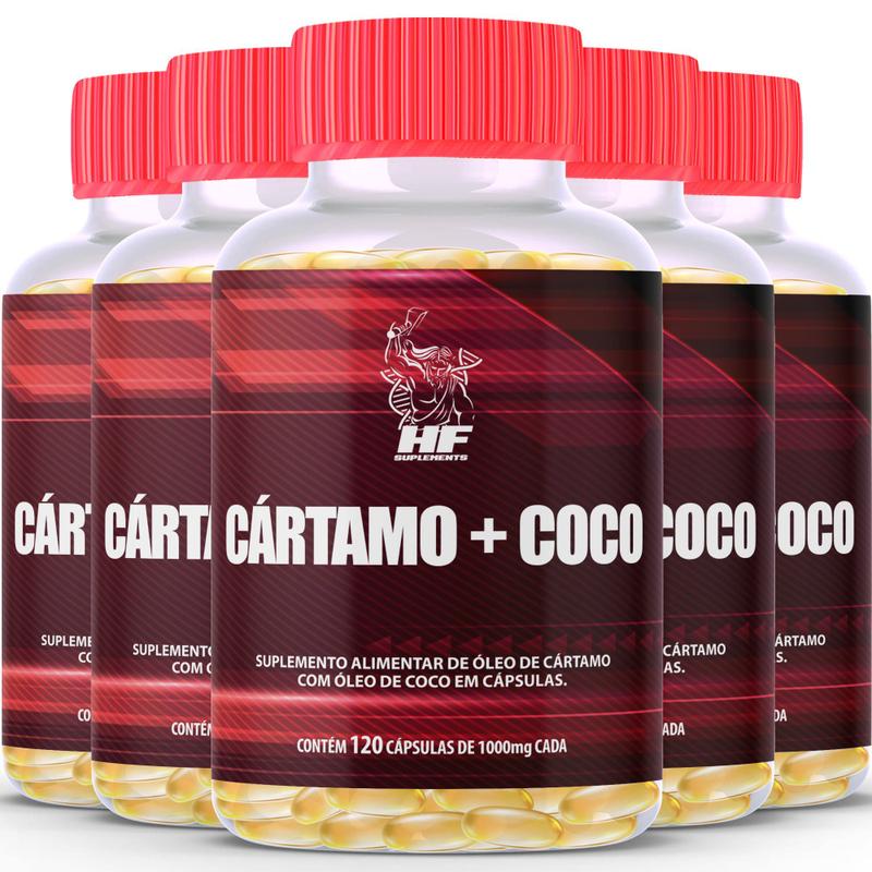 Kit-cartamo + coco 1000MG hf suplements 5X 120 caps - Kit de ...