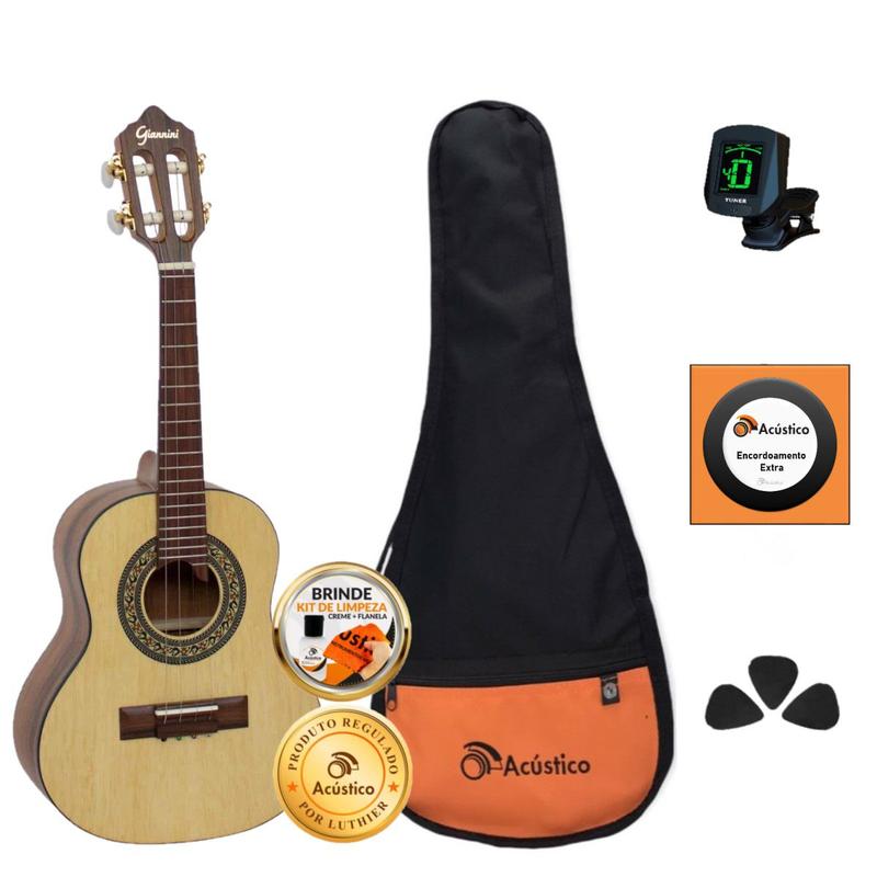 Kit Cavaquinho Giannini Acústico Natural Gon. Alves Completo - Cavaco ...