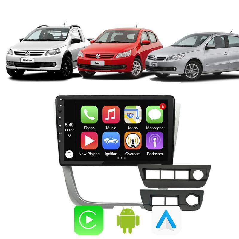 Kit Central Multimidia Android Auto Volkswagen Gol Saveiro Voyage G5 ...