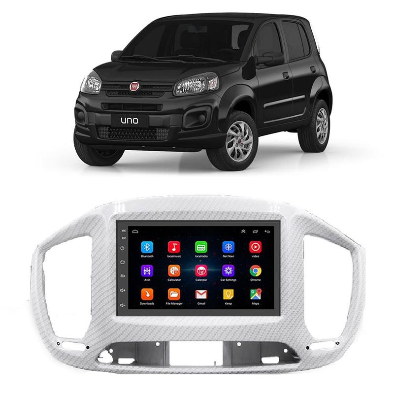 Kit Central Multimídia Android Fiat Uno 2015 2016 2017 2018 2019 2020 2021 7 Polegadas GPS Tv ...